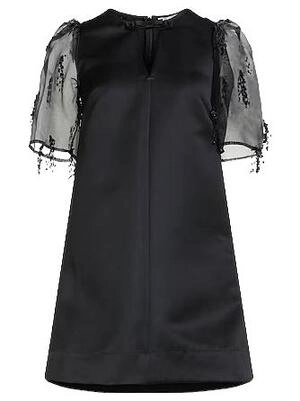 GANNI Ganni Mini Dress With Appliqués And Bow Detail