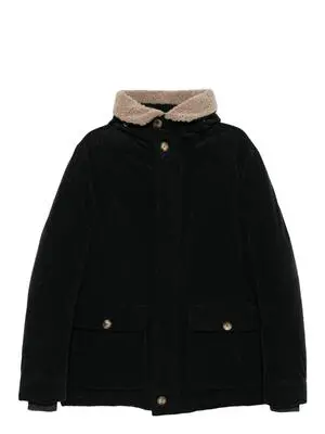 Brunello Cucinelli Corduroy Hooded Coat - Black