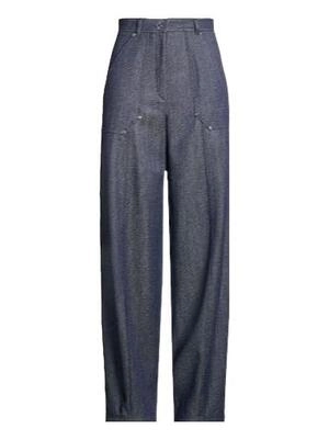 Max Mara Denim Effect Wool Trousers - Black