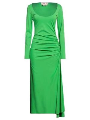 Marni Long Sleeve Ruched Jersey Dress - Green
