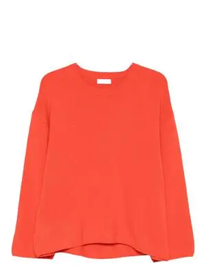 Soft Goat Crew Neck Jumper - Bright Orange
