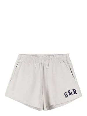 SPORTY  RICH Sporty & Rich Elasticated Logo Shorts - White