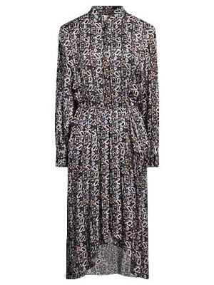 ISABEL MARANT ÉTOILE Isabel Marant Black Satin Jacquard Floral Print Midi Dress
