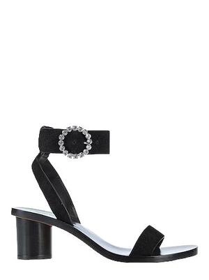Isabel Marant Étoile Embellished Suede Effect Sandals - Black