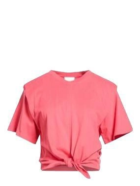 Isabel Marant Étoile Solid Color Bow Short Sleeve T-shirt Pink
