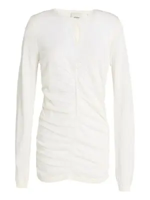 Isabel Marant Étoile Isabel Marant Crew-Neck Long-Sleeve Top With Keyhole Cutout White