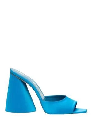 Attico Luz 100mm Satin Mules - Blue