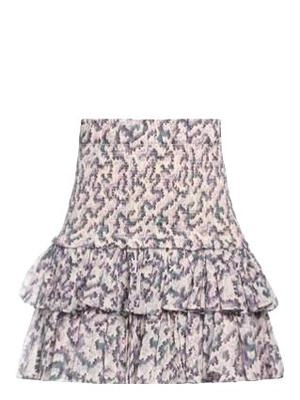 Isabel Marant Étoile Isabel Marant Etoile High-Waisted Ruffled Mini Skirt Gray