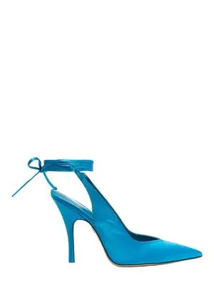Attico Attico Leather Pumps With Tie-Fastening Ankle Strap Blue