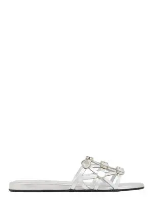 Attico Attico Grid Stud-Embellished Sandals White