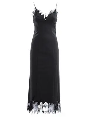 Staud Lace Trim Maxi Dress - Black