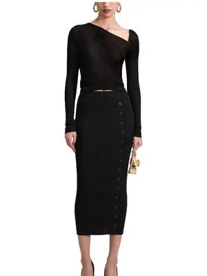 SELF-PORTRAIT Self-Portrait Knitted Midi Dress