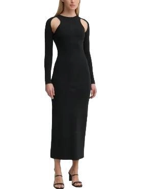 Nanushka Cut-out Long-sleeved Midi Dress - Black