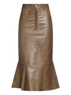 Rick Owens Leather A-line Skirt - Brown