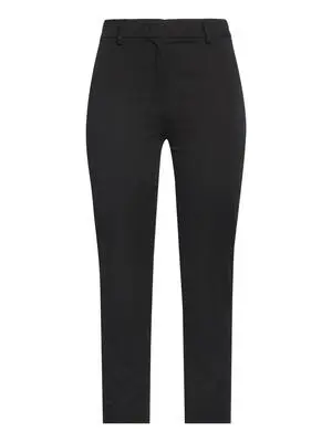 Max Mara Solid Color Stretch Twill Straight-leg Trousers - Black
