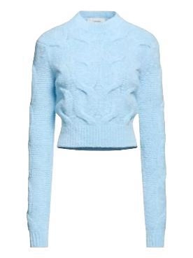 Sportmax Cable Knit Turtleneck Sweater - Blue