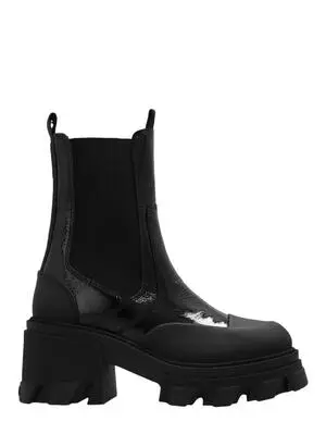 GANNI Chelsea Boots With Lug Sole - Black