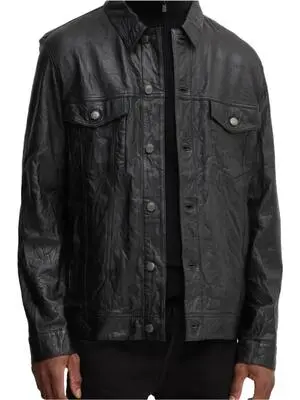 Zadig&Voltaire Leather Button-fastening Jacket - Black