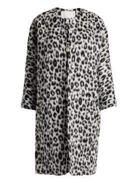 Isabel Marant Étoile Leopard Print Long Sleeve Coat - Black