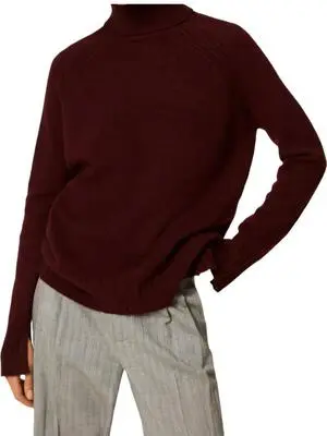 TWINSET High Neck Ribbed Jumper - Brown