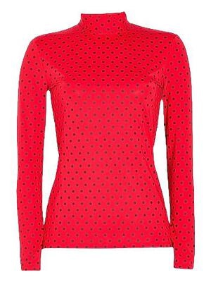 MAXCO. MAX&Co. Polka-Dot Turtleneck Long-Sleeve Top