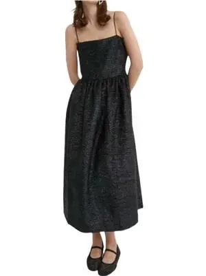 Stine Goya Square Neck Midi Dress - Black