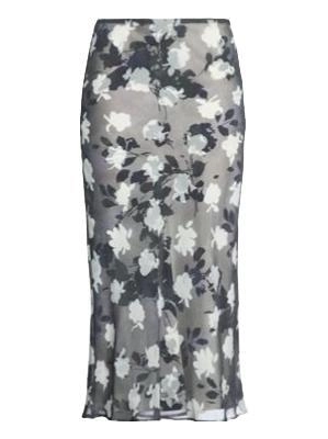 MAXCO. Max&co. Ink Floral Print Chiffon Midi Skirt - Gray