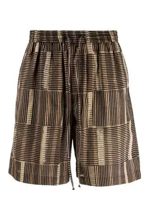 Nanushka Striped Elasticated-waist Shorts - Black