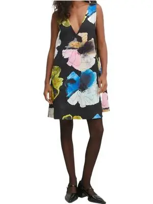 Stine Goya Watercolor Bloom Floral-print V-neck Mini Dress - Multicolor
