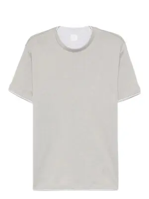Eleventy Double-layered Cotton T-shirt Light Gray