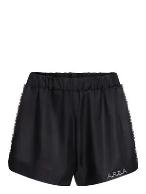AREA Crystal Trim Track Shorts - Black