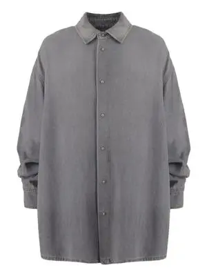 DARKPARK Gathered-sleeve Denim Shirt Gray