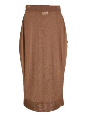 Saint Laurent Knit Pencil Skirt - Brown
