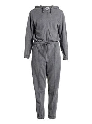Brunello Cucinelli Fleece Jumpsuit With Drawstring Waist - Gray