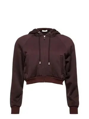 ERES ERES Zip-Up Cropped Hoodie With Drawstring Hood Black