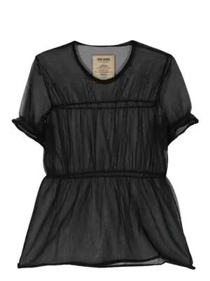 UMA WANG Seam-detail Sheer Blouse - Black