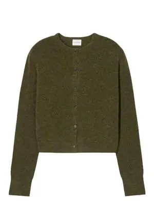 Closed Closed Crew Neck Cardigan With Gathered Cuffs Green
