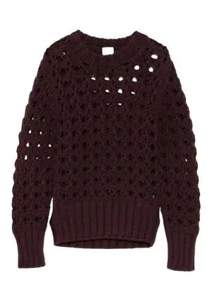 Eleventy Openwork Knit Crew-neck Sweater - Black