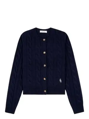 SPORTY  RICH Sporty & Rich Cable-knit Button Cardigan - No