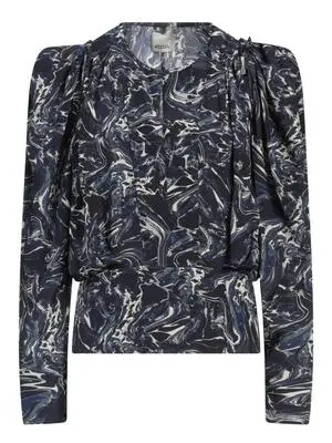ISABEL MARANT ÉTOILE Isabel Marant Marble-Print Long-Sleeve Blouse