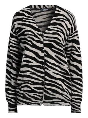 Max Mara Zebra-print Lightweight Knit Sweater Black