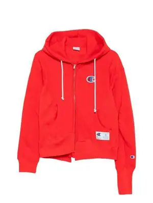 Undercover Asymmetric Zip Hoodie - Red