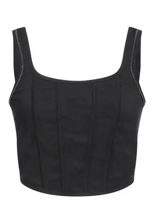 BRUNELLO CUCINELLI Brunello Cucinelli Cropped Square-Neck Corset Top