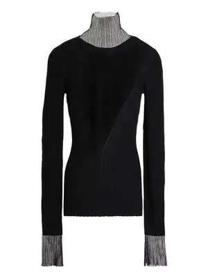 Sportmax Solid Color Turtleneck Long-sleeve Knit Sweater - Black