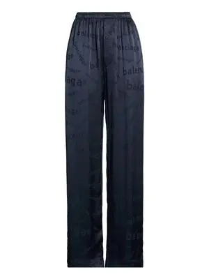 Balenciaga Balenciaga Logo Jacquard Satin Trousers Black