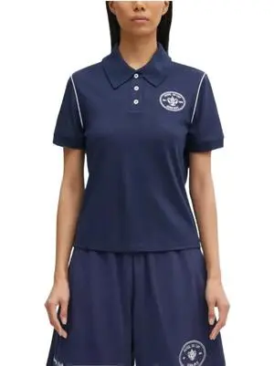 SPORTY  RICH Sporty & Rich Hotel Eden Roc Short-sleeve Logo Polo Shirt - Blue