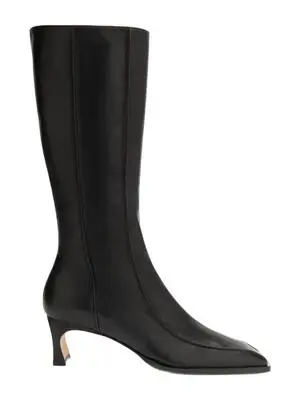By Far Nieves Square-toe Leather Ankle Boots - Black