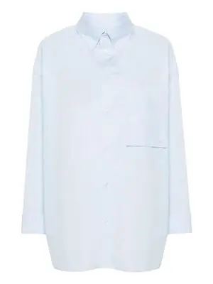 DARKPARK Nathalie Cotton Shirt With Logo Embroidery - Blue