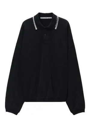 Alexander Wang Alexander Wang Long-Sleeved Polo Shirt Black