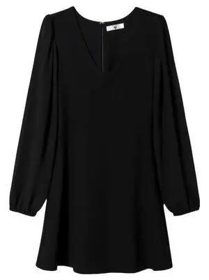TWINSET V-neck Long Sleeve Mini Dress - Black